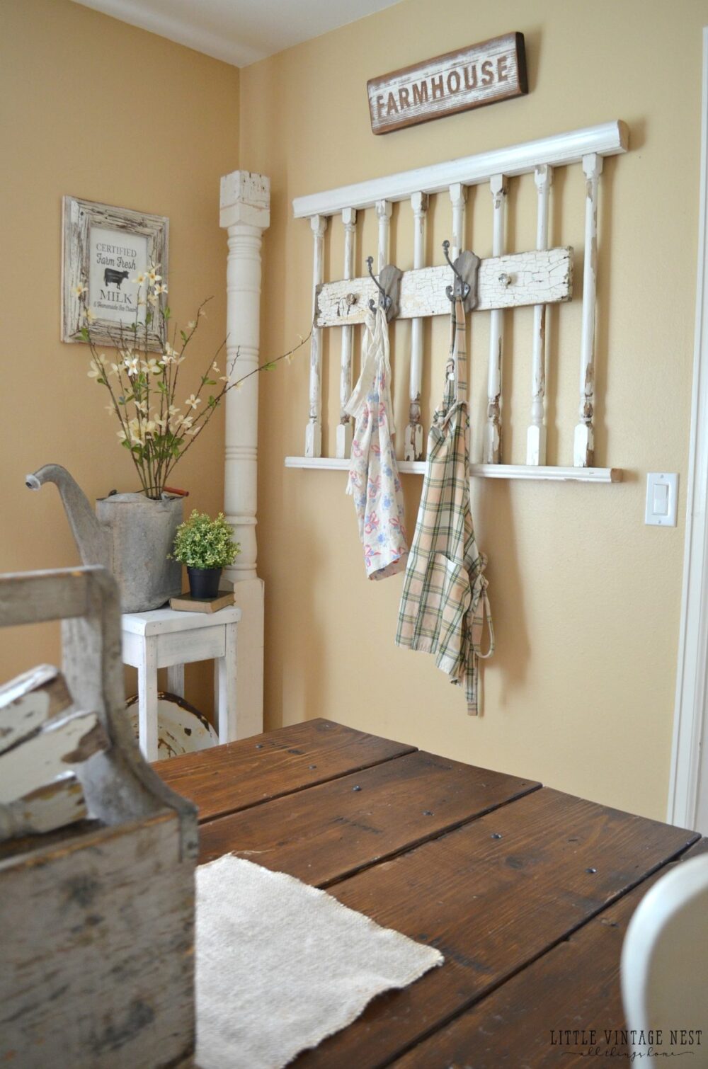 DIY Vintage Apron Rack - Sarah Joy