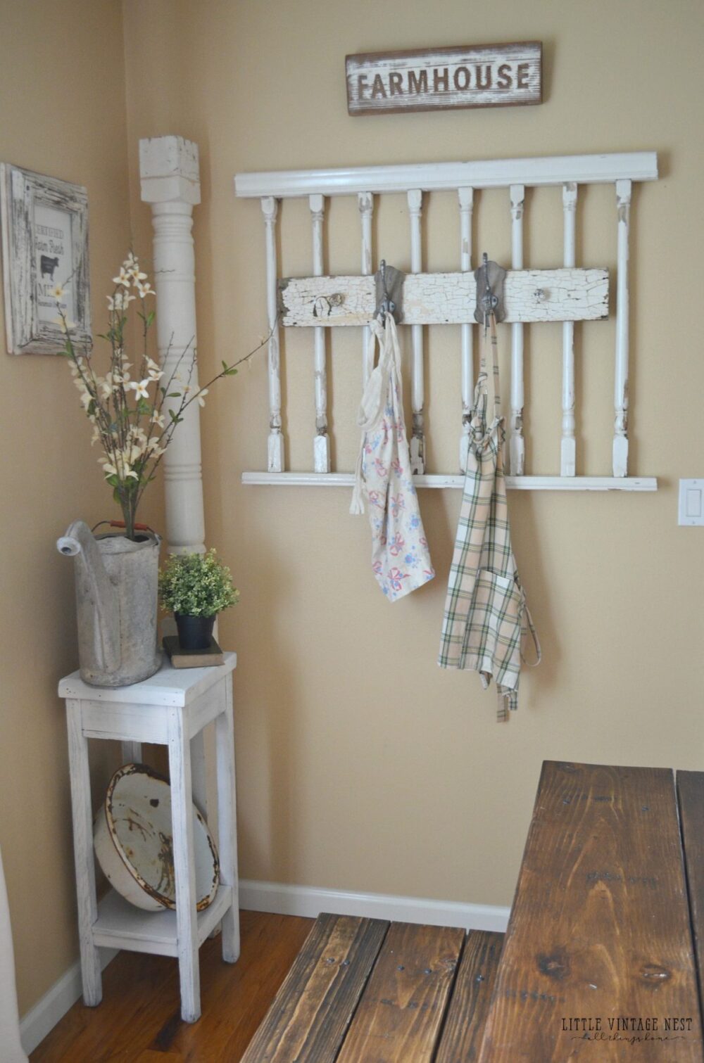 DIY Vintage Apron Rack - Sarah Joy