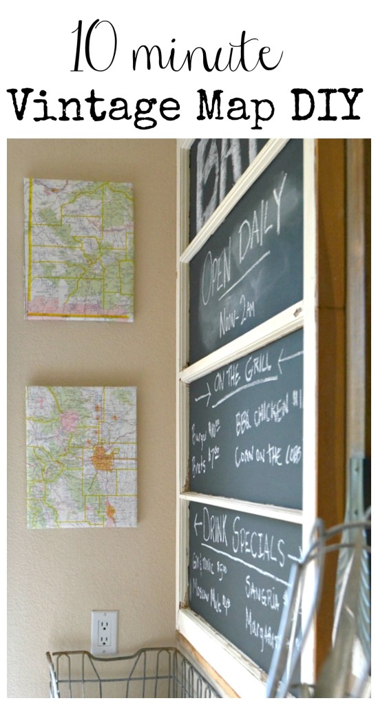 10 Minute Vintage Map DIY - Sarah Joy