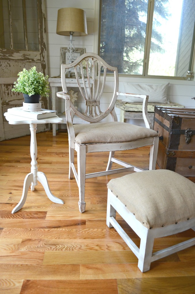 Easy Farmhouse Style Foot Stool Makeover - Sarah Joy