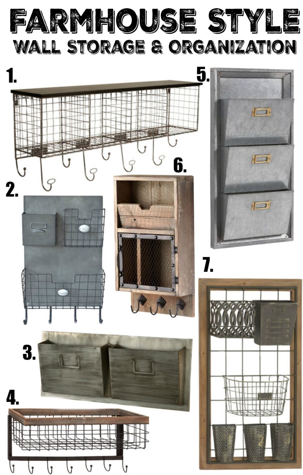 Farmhouse Style Wall Storage & Organization - Sarah Joy