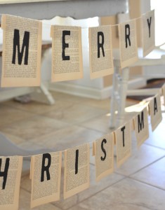 Vintage Book Page Christmas Banner - Sarah Joy