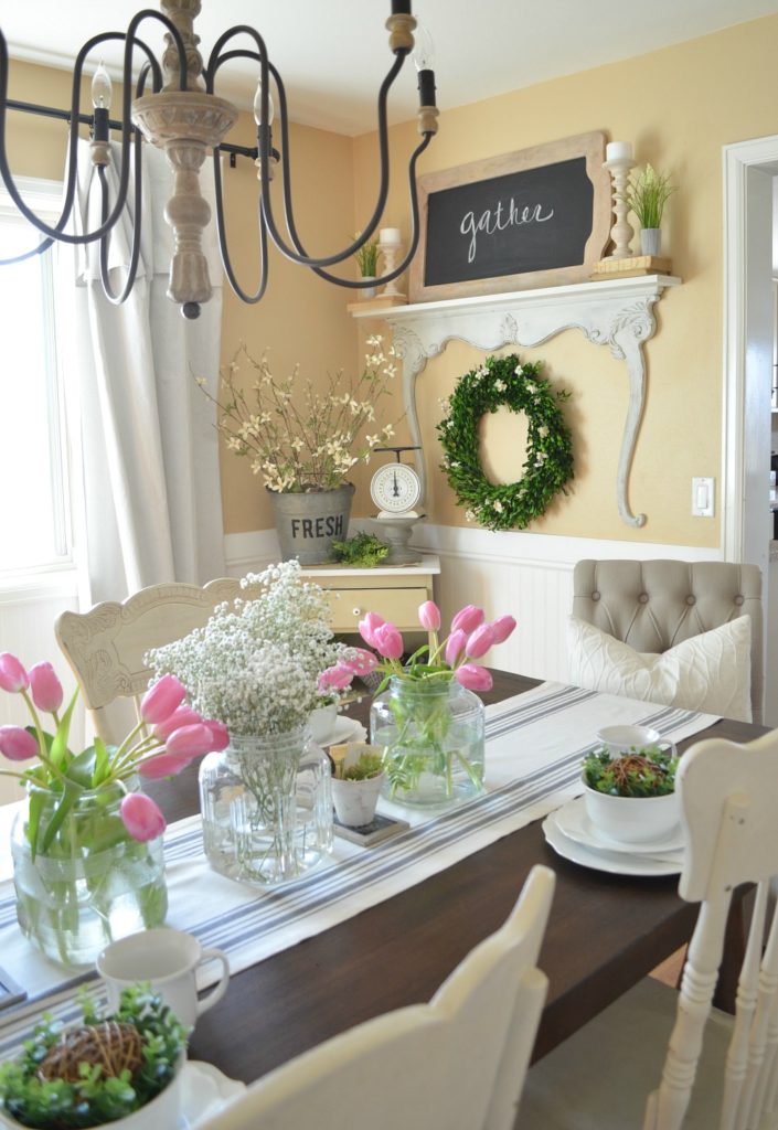 Simple Farmhouse Spring Tablescape - Sarah Joy