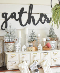 Farmhouse Christmas Decor + Vintage Card Catalog - Sarah Joy