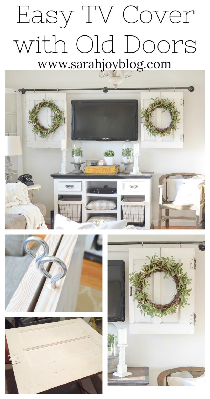 DIY Television Cover with Old Doors - Sarah Joy