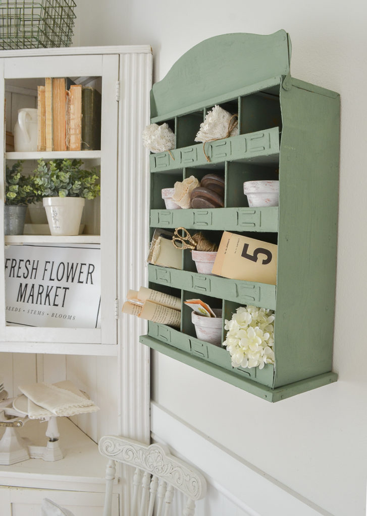 Chalk Painted Vintage Metal Cubby - Sarah Joy