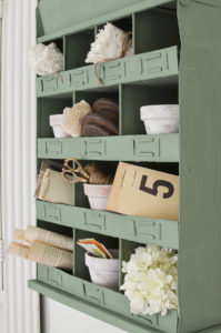 Chalk Painted Vintage Metal Cubby - Sarah Joy