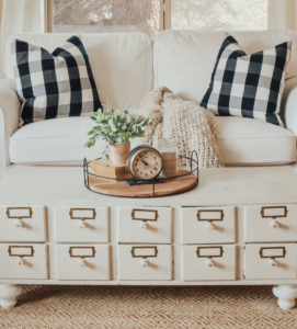 DIY Vintage Card Catalog Coffee Table - Sarah Joy