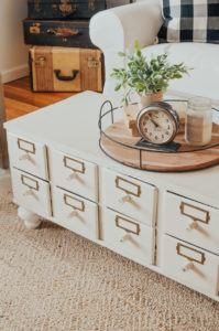 DIY Vintage Card Catalog Coffee Table - Sarah Joy