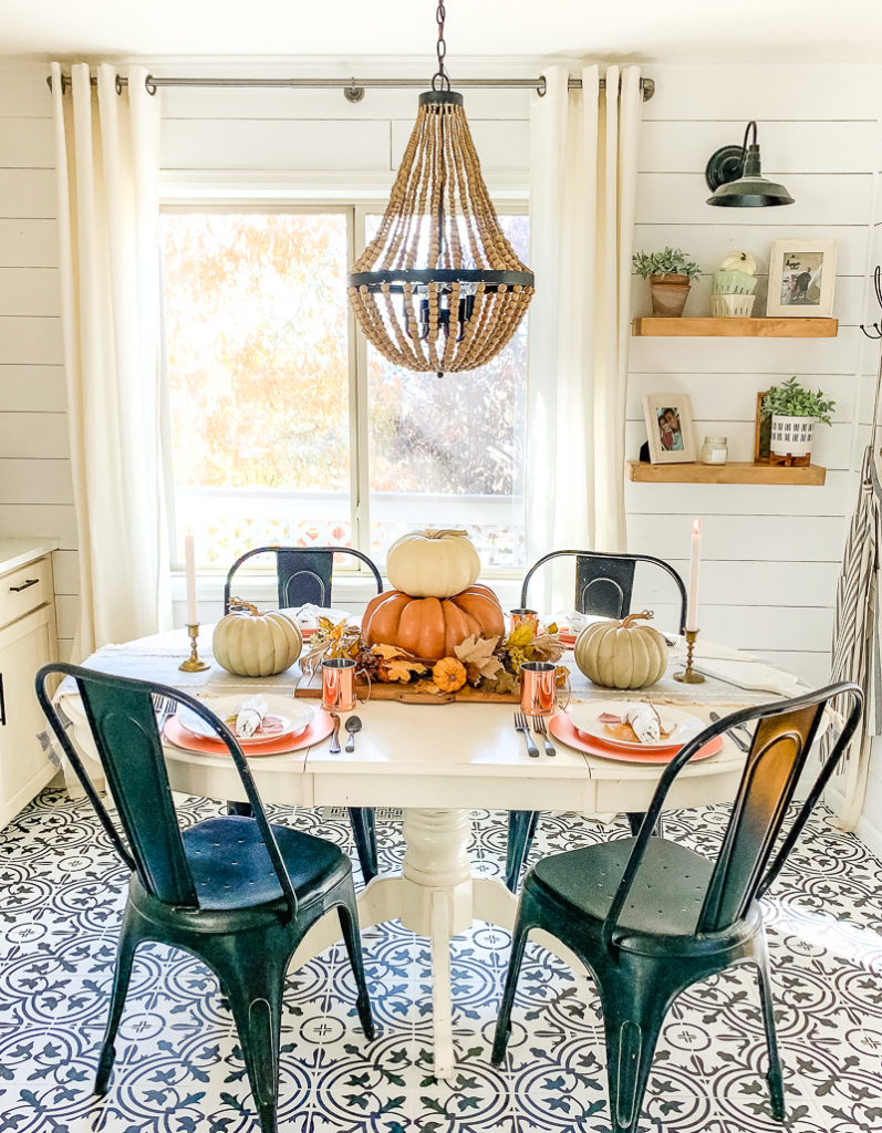 Colorful Farmhouse Tablescape for Fall - Sarah Joy