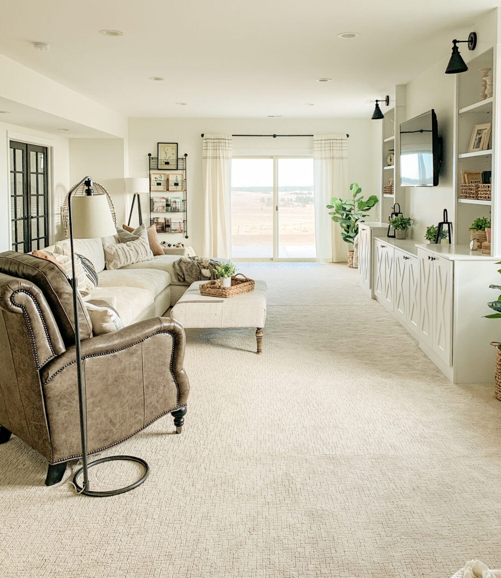 Modern Farmhouse Basement (Furniture is Here!) - Sarah Joy