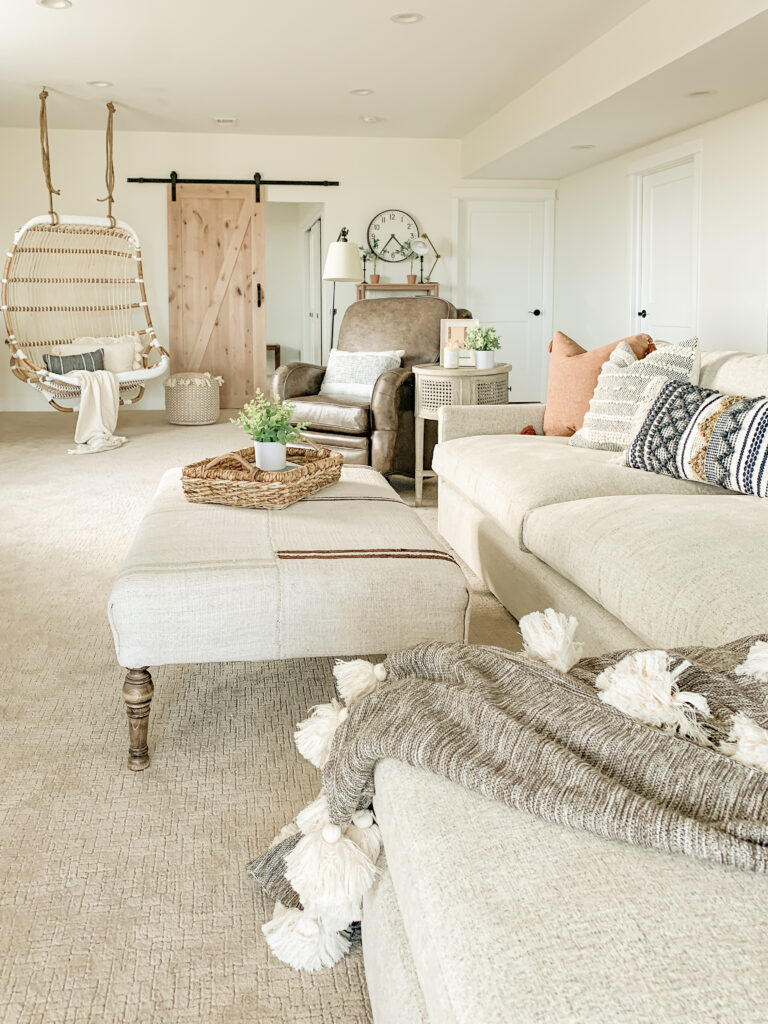Modern Farmhouse Basement (Furniture is Here!) - Sarah Joy
