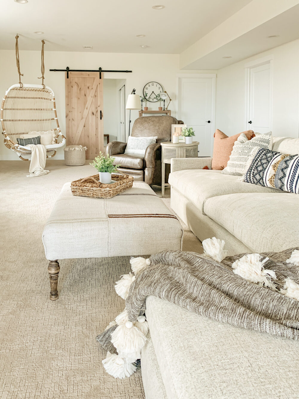 Modern Farmhouse Basement (Furniture is Here!) - Sarah Joy