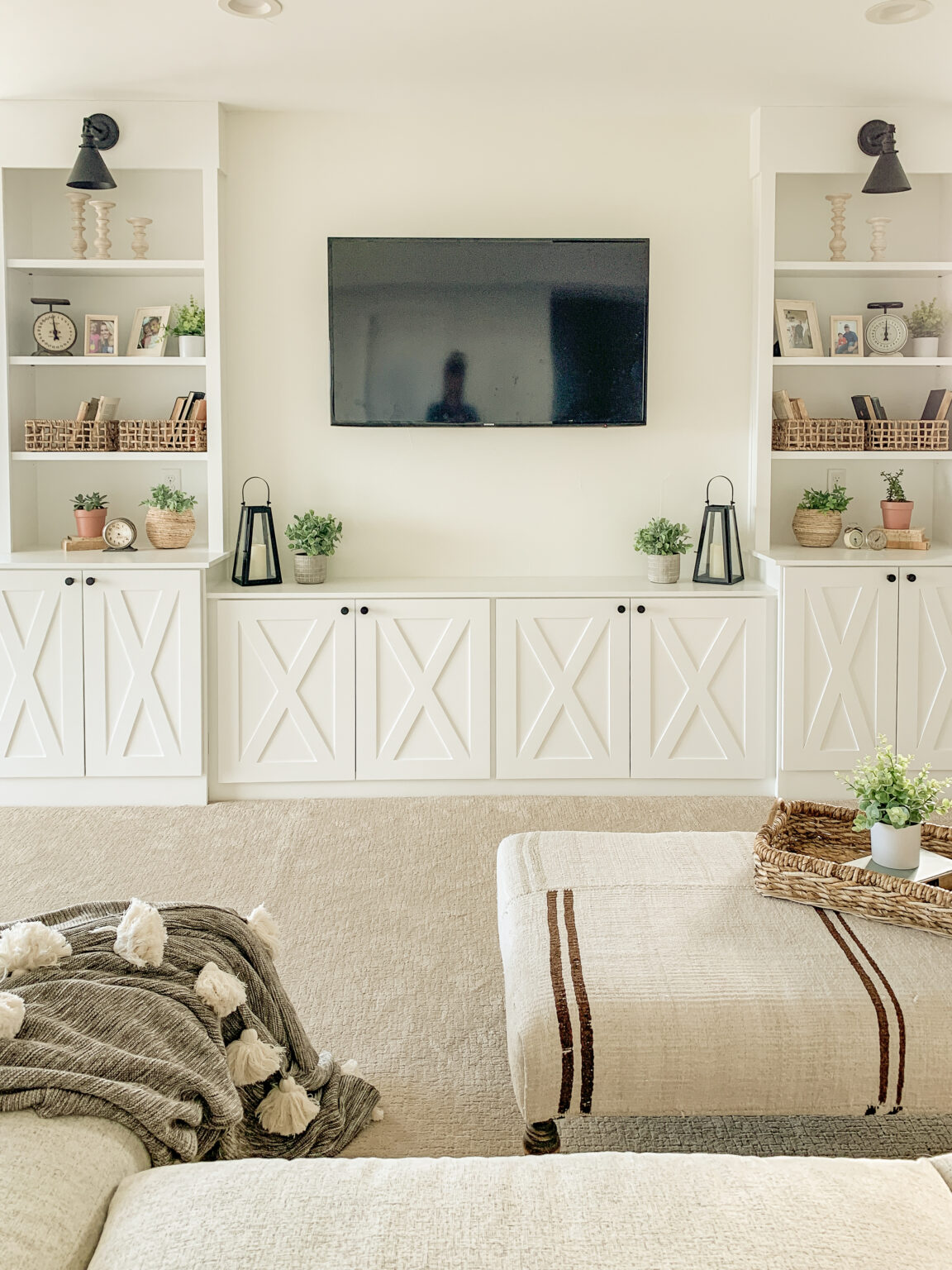 Modern Farmhouse Basement (Furniture is Here!) - Sarah Joy