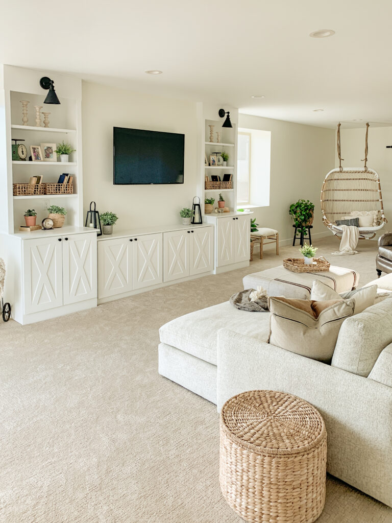 Modern Farmhouse Basement (Furniture is Here!) - Sarah Joy