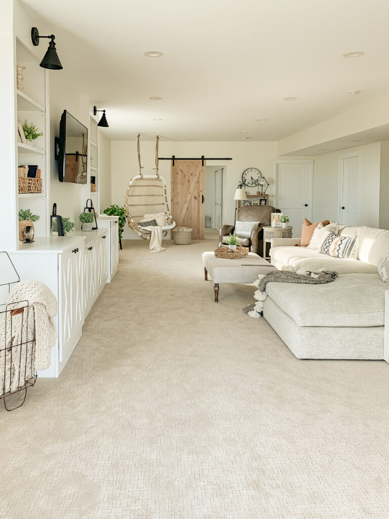 Modern Farmhouse Basement (Furniture is Here!) - Sarah Joy
