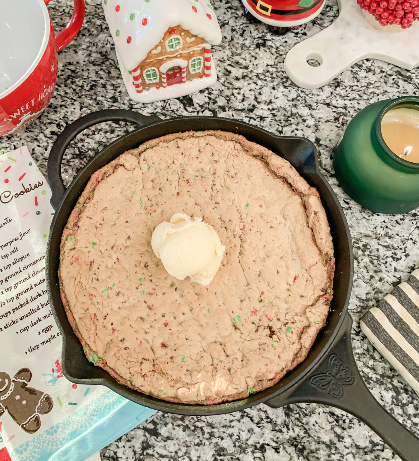The Ultimate Christmas Skillet Cookie - Sarah Joy