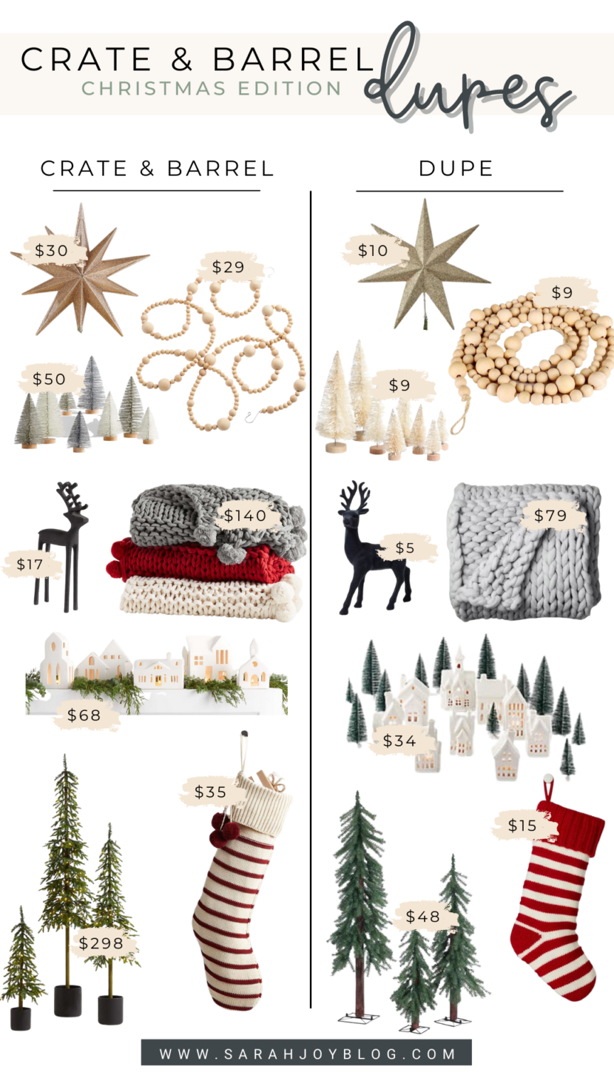 Crate and Barrel Christmas Decor Dupes - Sarah Joy