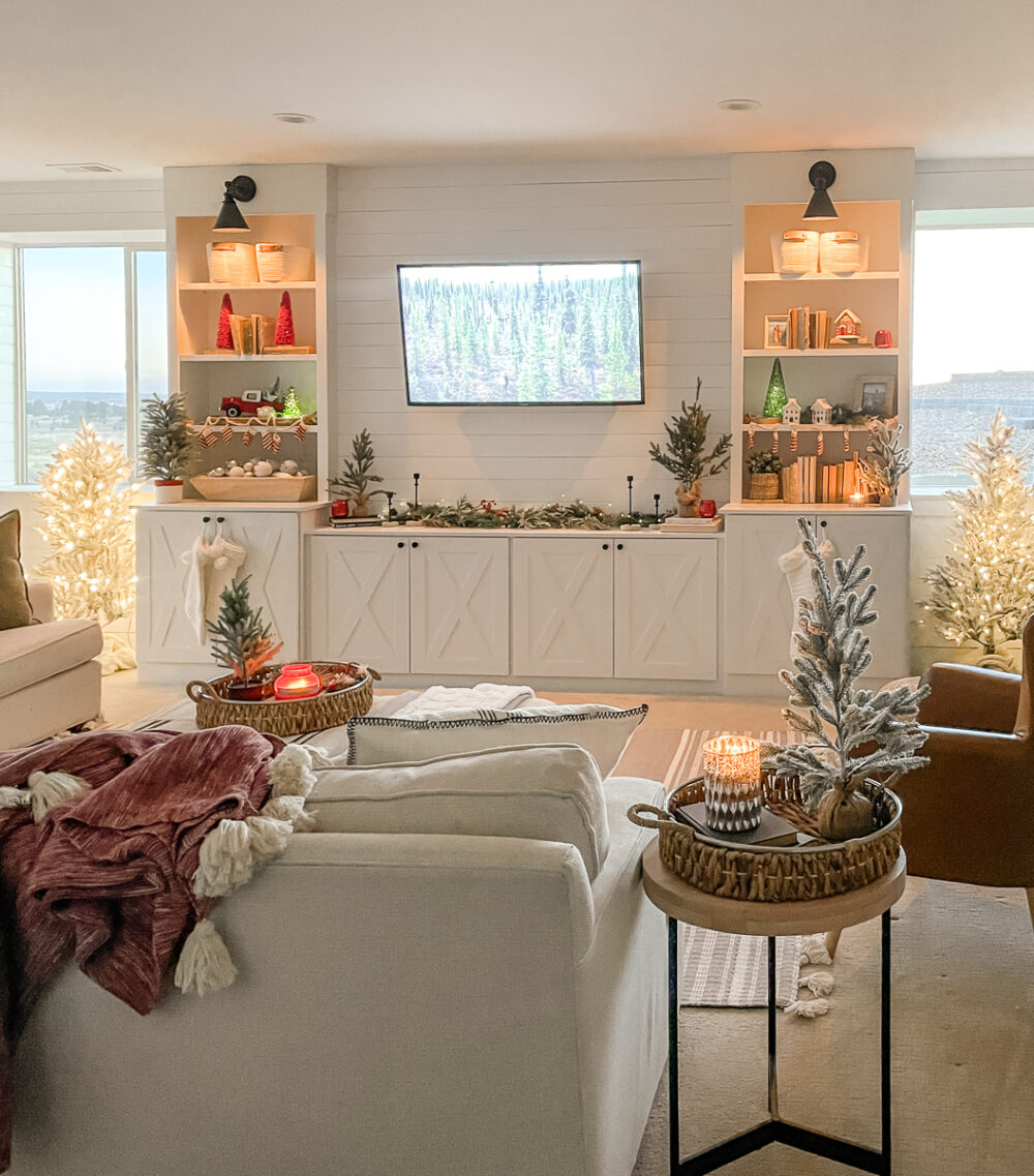 Christmas Family Room in the Basement - Sarah Joy