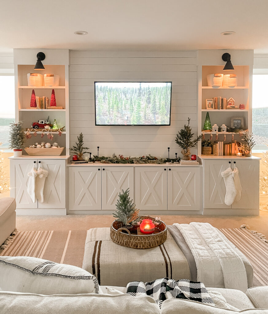 Christmas Family Room in the Basement - Sarah Joy