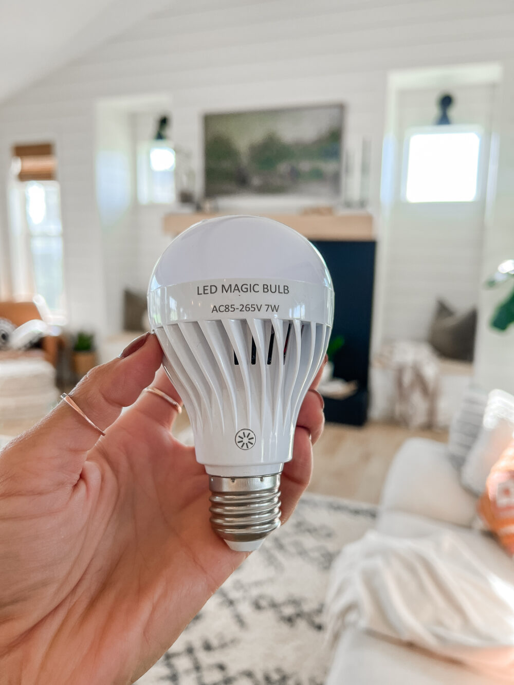 Magic Light Bulb + Sconces in the Living Room - Sarah Joy