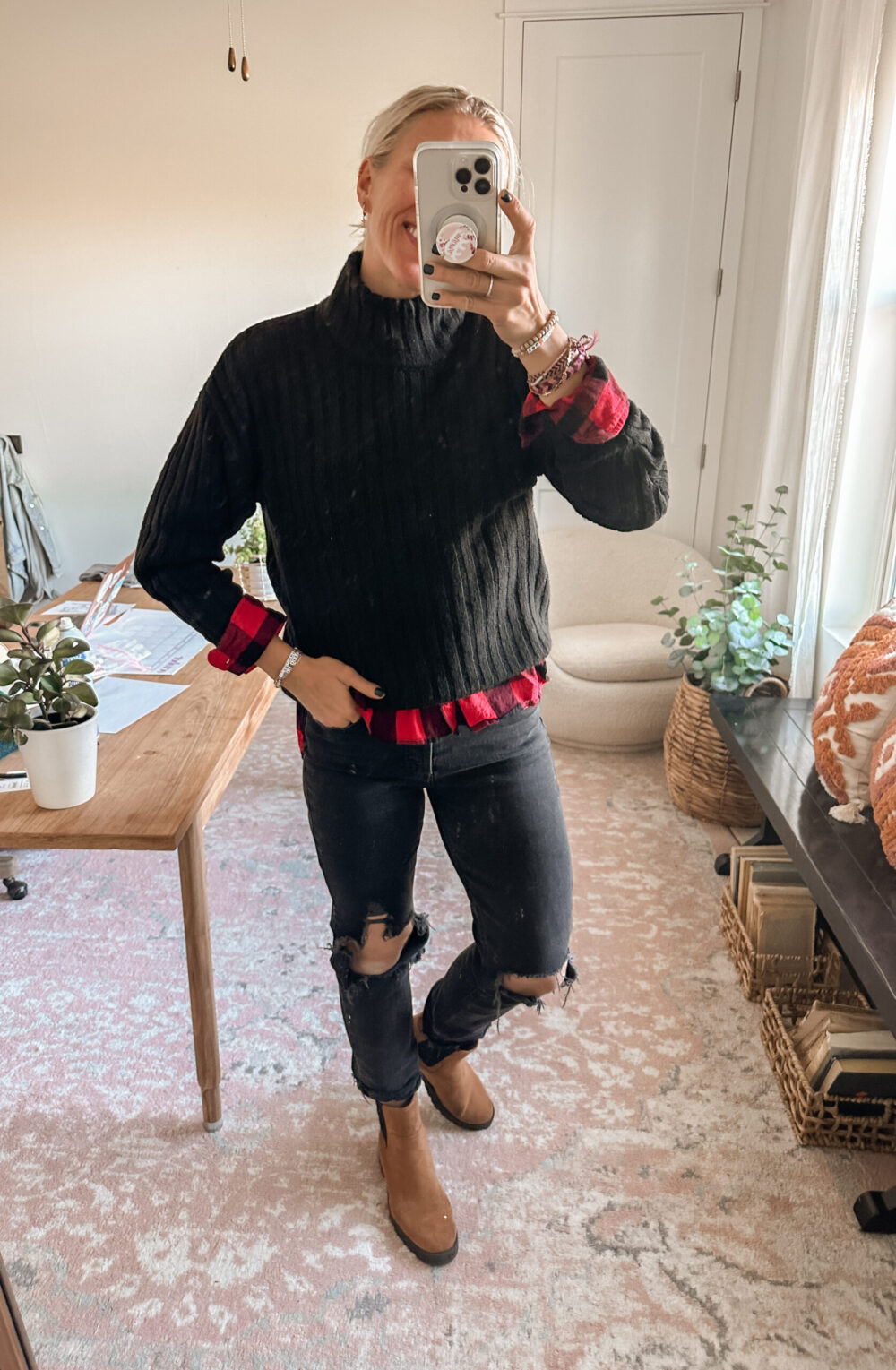 Three Outfit Ideas with a Red Button-Up - Sarah Joy