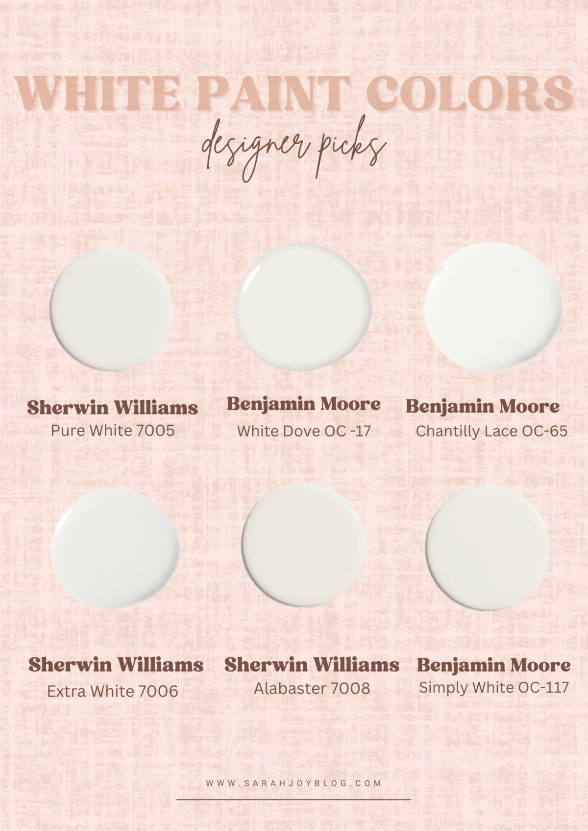 Best White Paint Colors - Sarah Joy